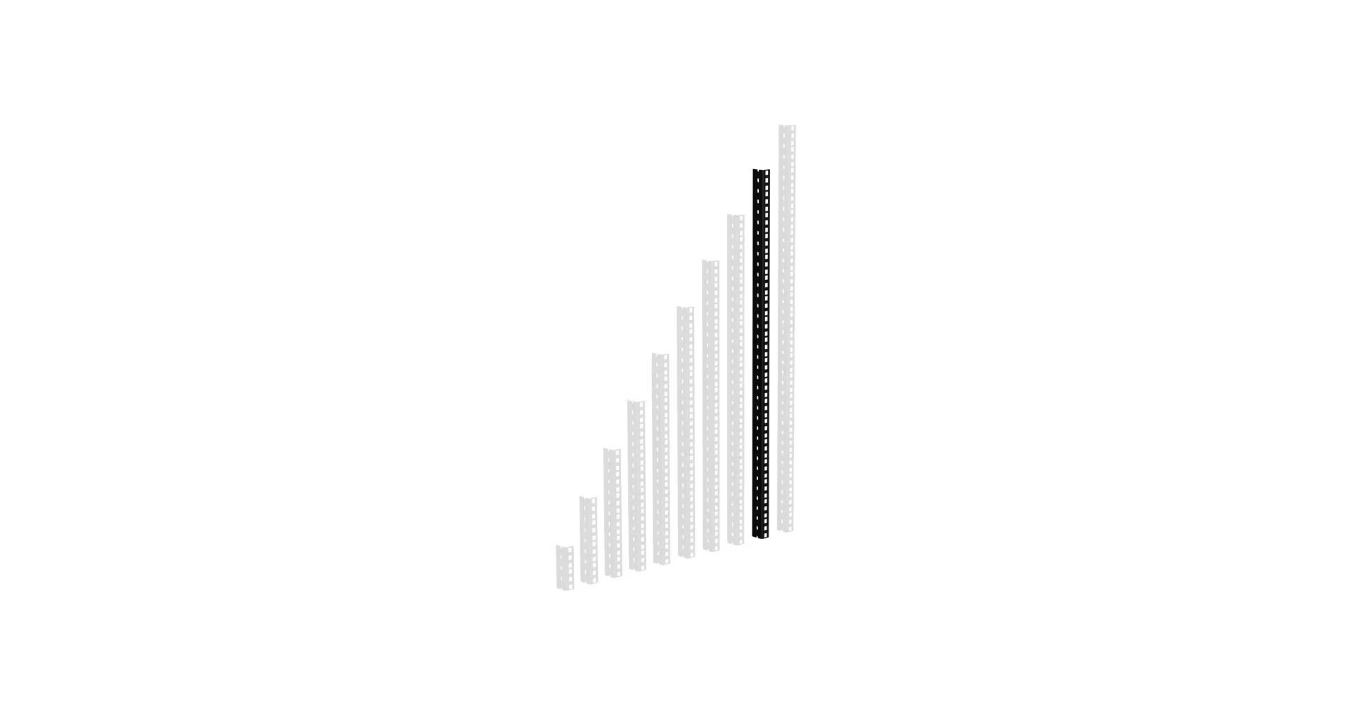 Adam Hall Rack Rail 18 Black Banda rack 18U - Zeedo Shop