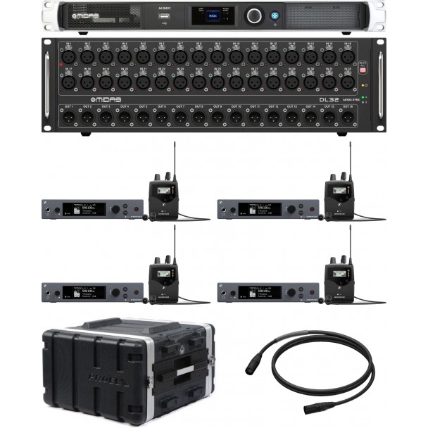 Midas M32C + DL32 + 4 x Sennheiser EW IEM G4 + rack + cablu Pachet ...