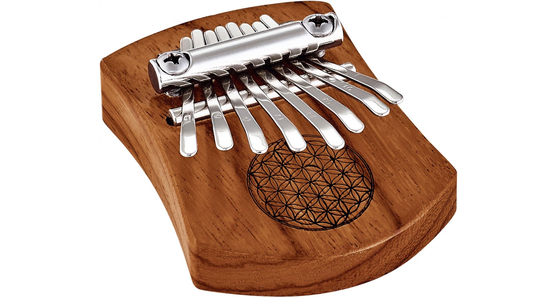 Meinl Solid "Flower of Life" Mini Kalimba - 8 note / Red Zebrawood ...