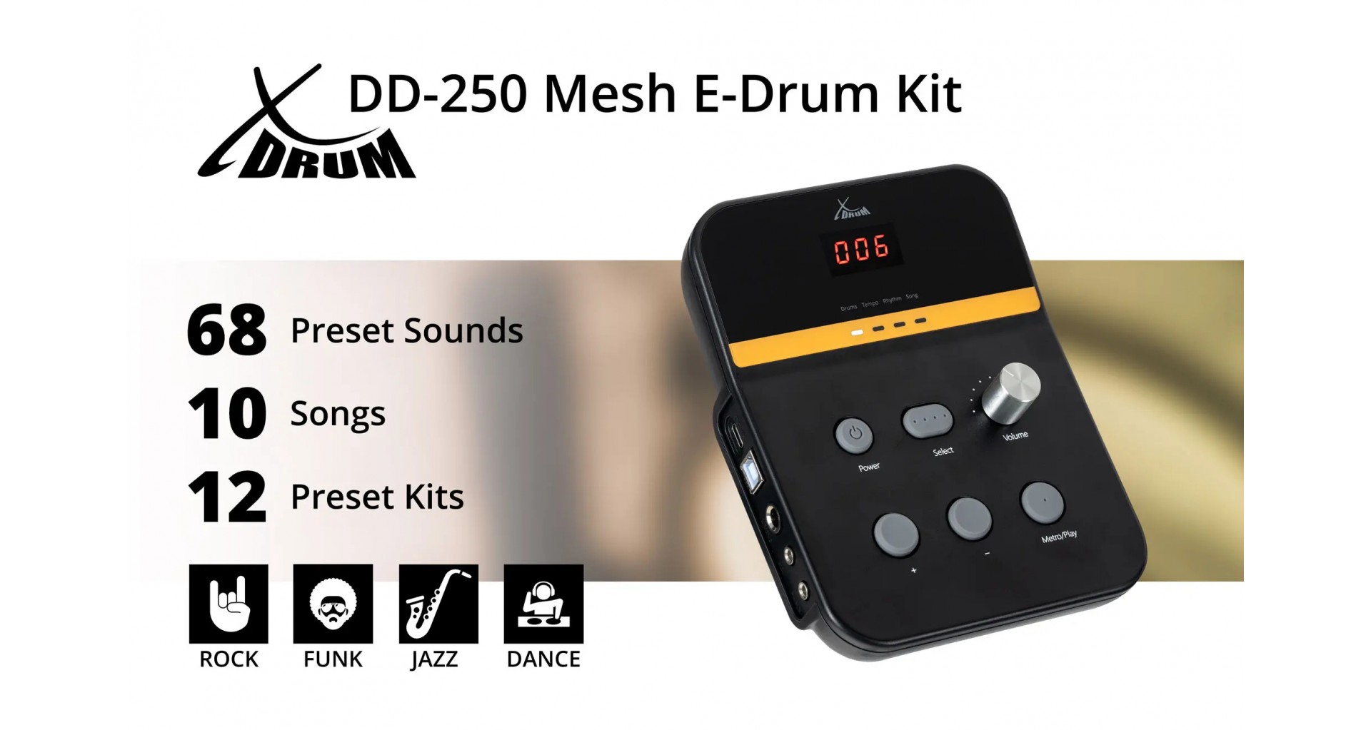 X Drum DD-250 E-Drum Set Set de tobe electronice - Zeedo Shop